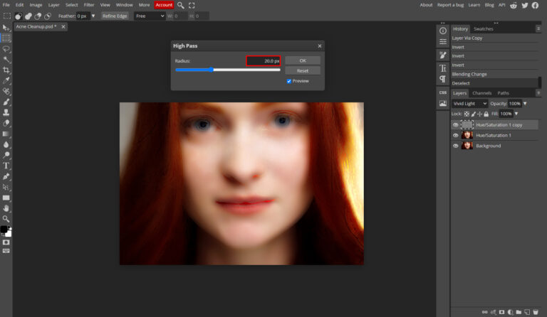How to Smooth Skin in Photopea | A Step-by-Step Tutorial - Edits 101